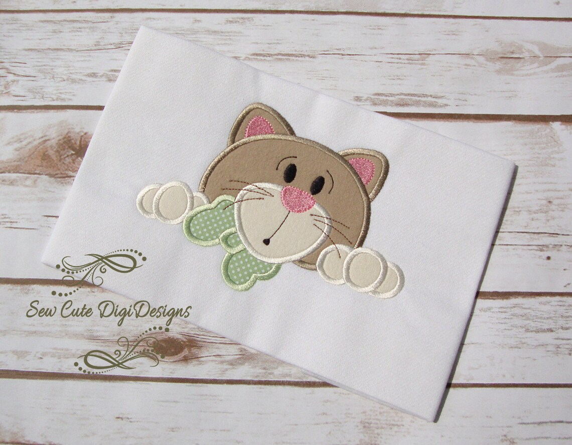 Cute Kitty Cat Applique Design - Etsy