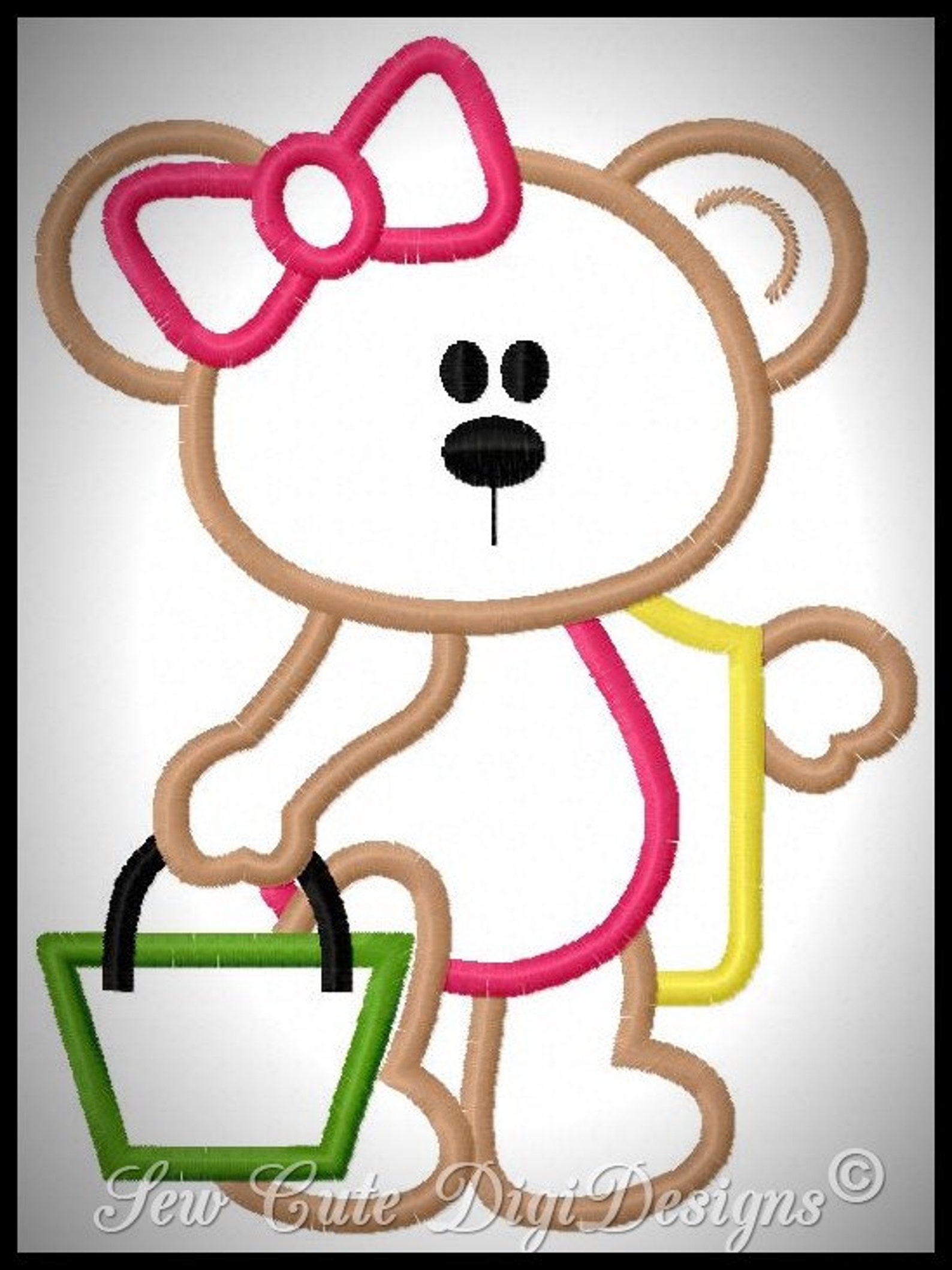 Cute Beach Bear Applique - Etsy