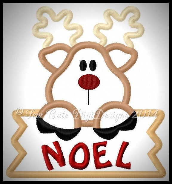 Cute Appliqued Reindeer With the Wording Noel - Etsy