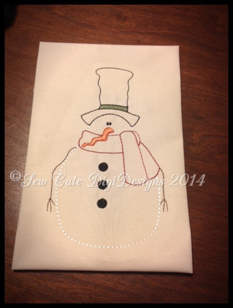 Primitive Snowman Redwork Machine Embroidery Design Package of - Etsy