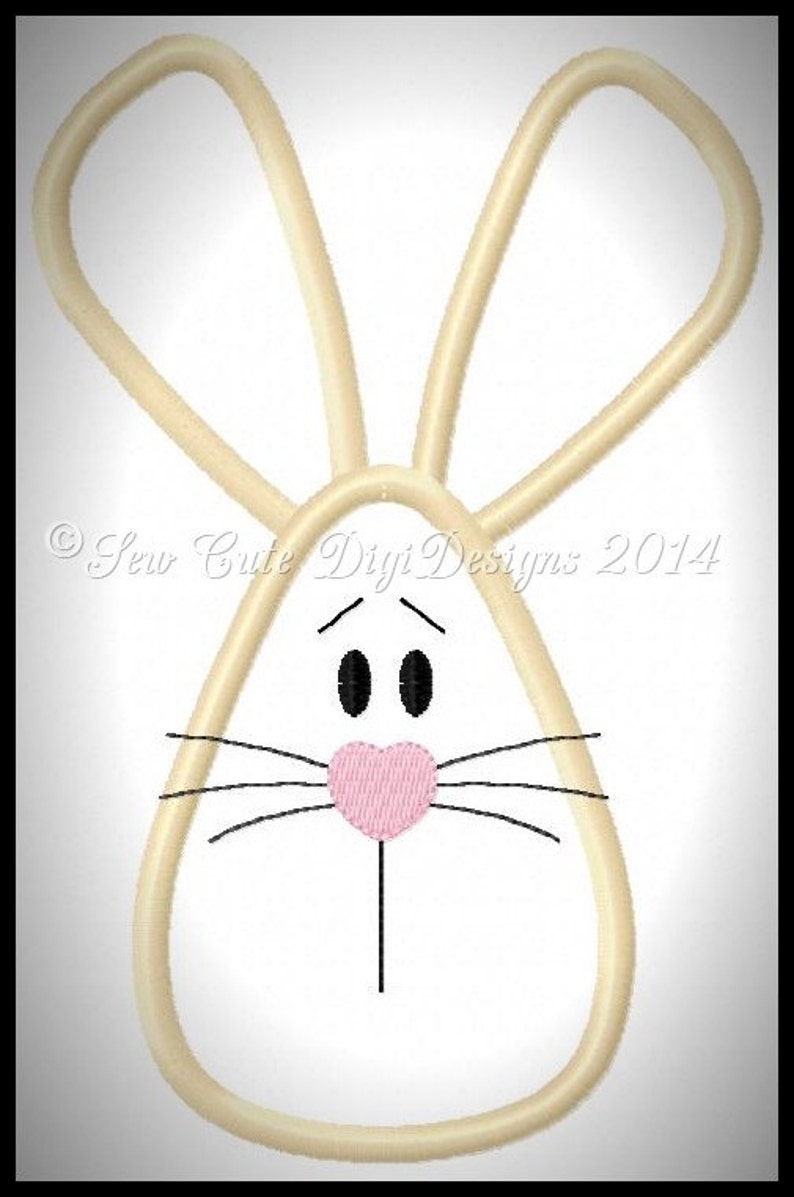 Country Easter Bunny Applique Instant Download - Etsy