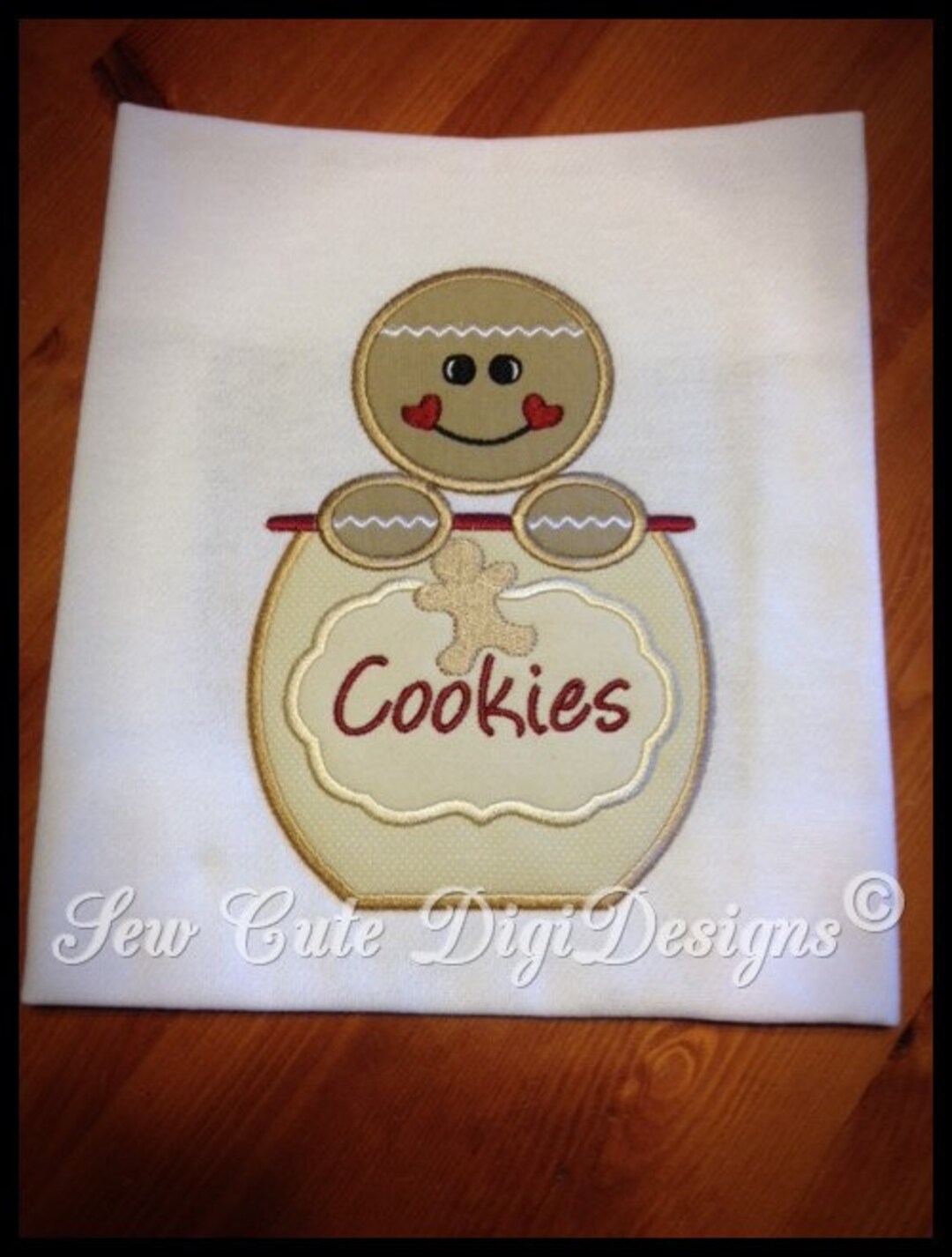 Adorable Cookie Jar Gingerbread Applique Design - Etsy