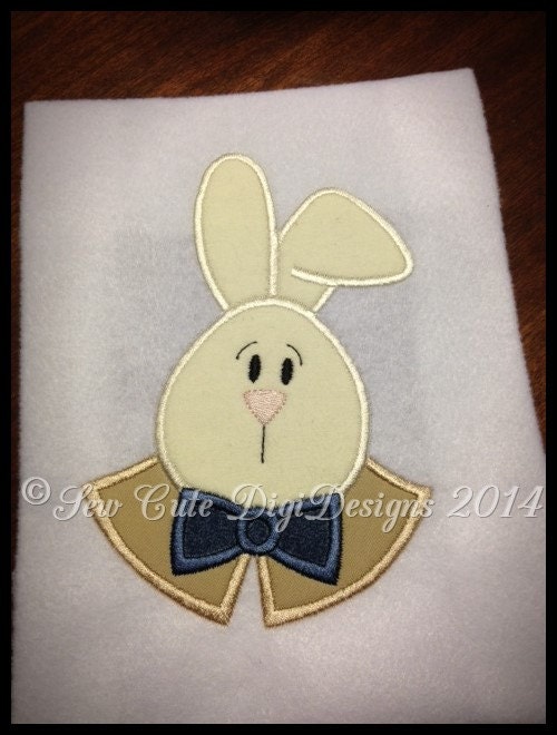 Country Boy Bunny Applique Design Instant Download | Etsy