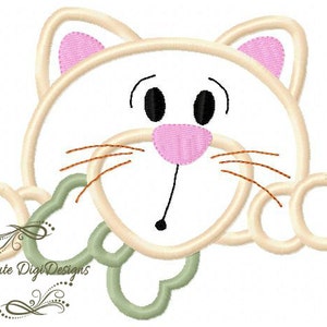 Cute Kitty Cat Applique Design - Etsy