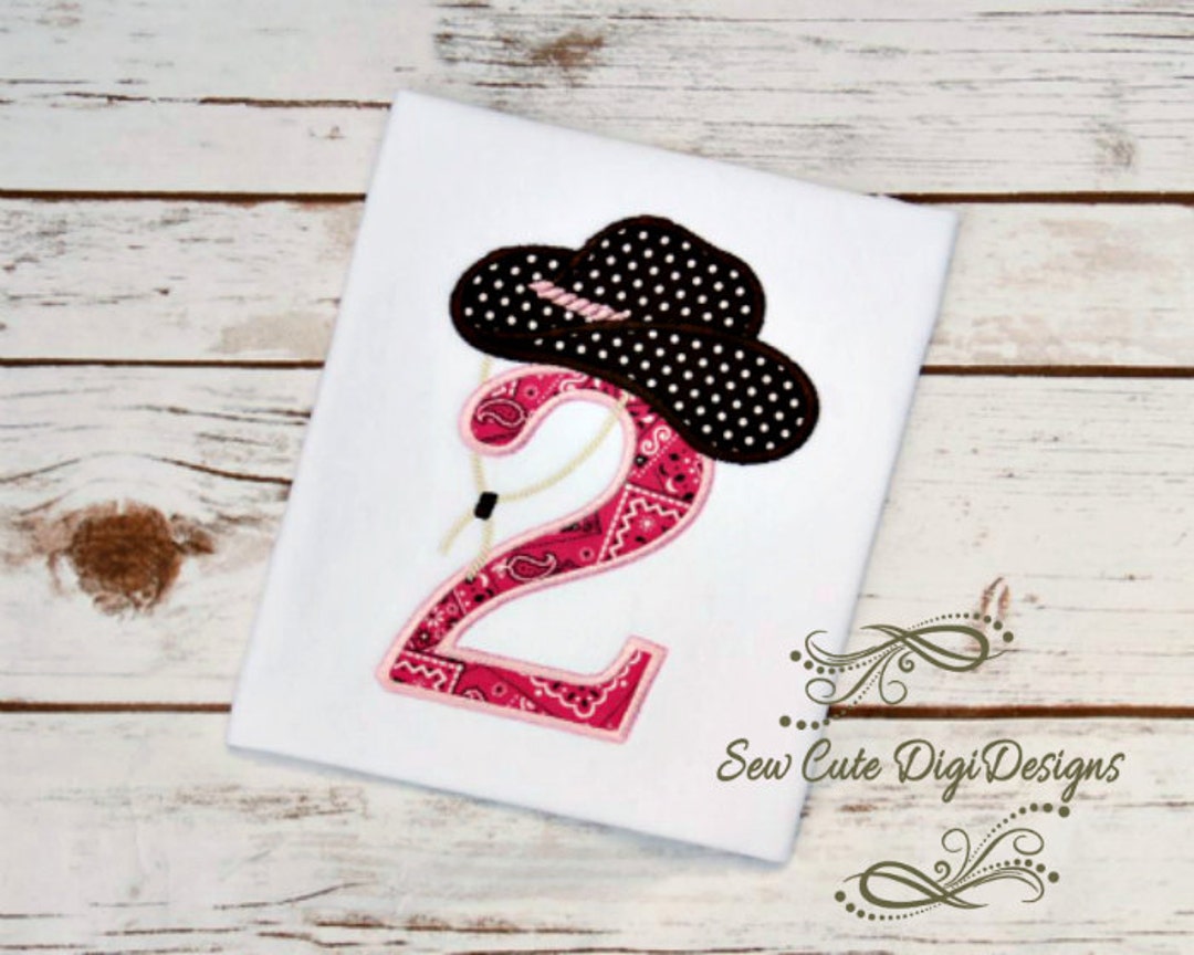 Cowboy Number Two Applique Design - Etsy