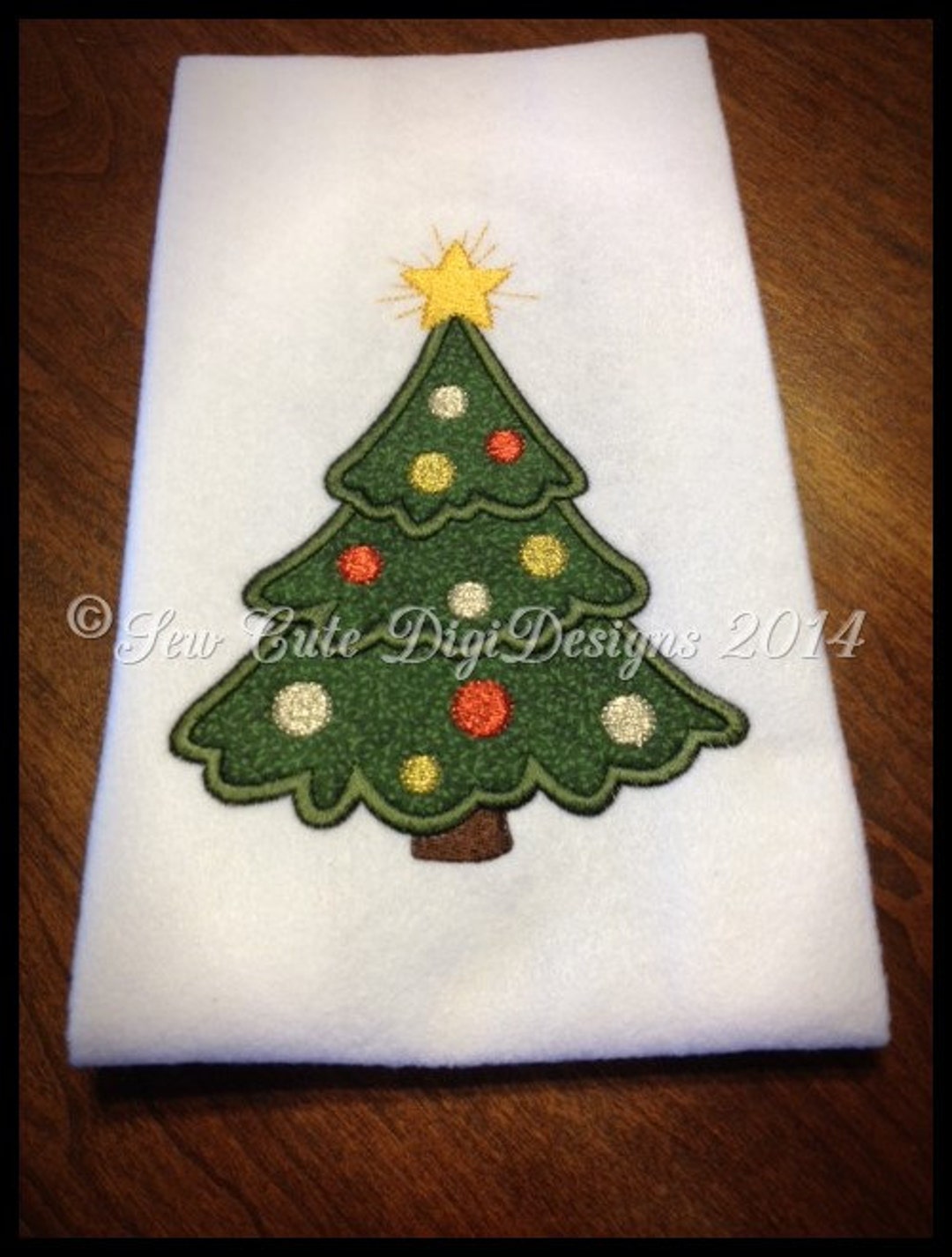 Festive Christmas Tree Applique Design Instant Download - Etsy