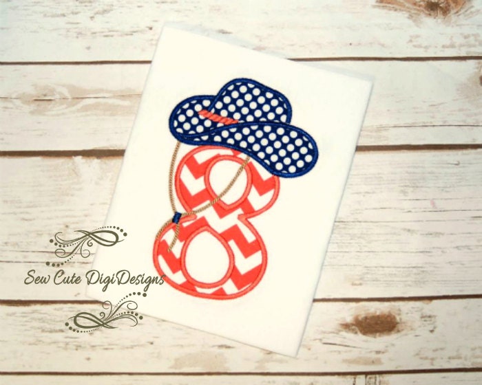 Cowboy Number Eight Applique Design | Etsy