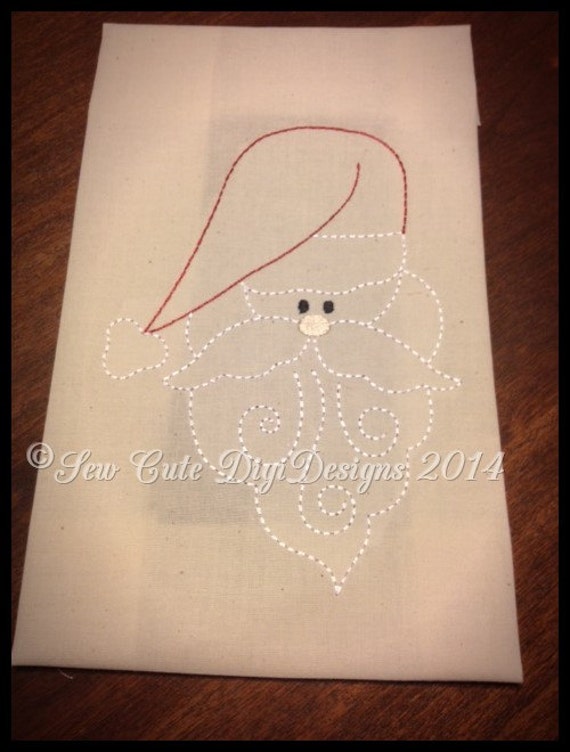 Santa Machine Embroidery Redwork Patterns Christmas Redwork Collection