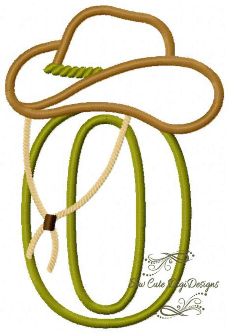 Cowboy Number Zero Applique Design - Etsy