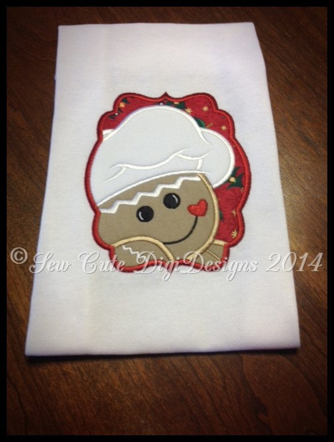 Absolutely Adorable Baking Gingerbread Applique Design Within a Elegant ...