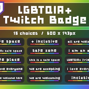 LGBTQIA+ Ally/safe Space Twitch Badge | Pack of 15 Options - Etsy