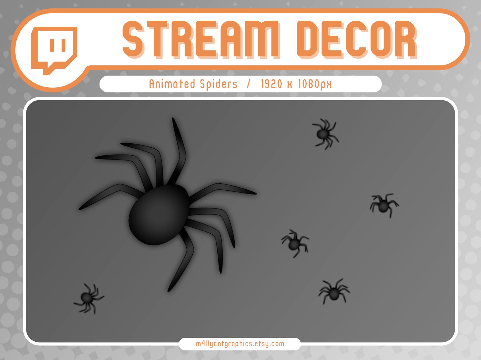 Animated Spiders Overlay | Spooky Decorations | 1 Minute Intermittent ...