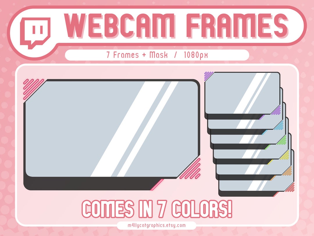 Colorful Neon Webcam Frame Overlays | 7 Semi-transparent Frames + Mask ...