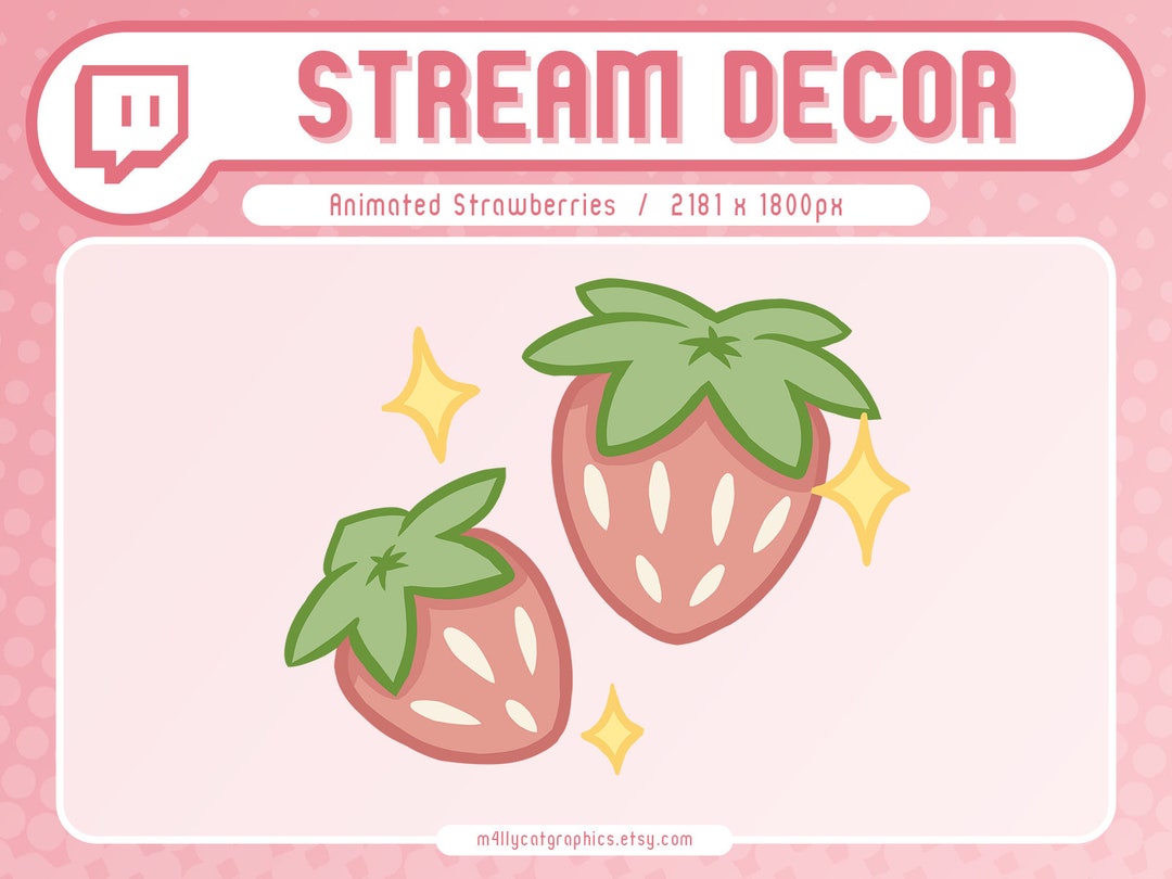 Animated Strawberries Decoration | Cute Stream Overlay | Looping - Etsy