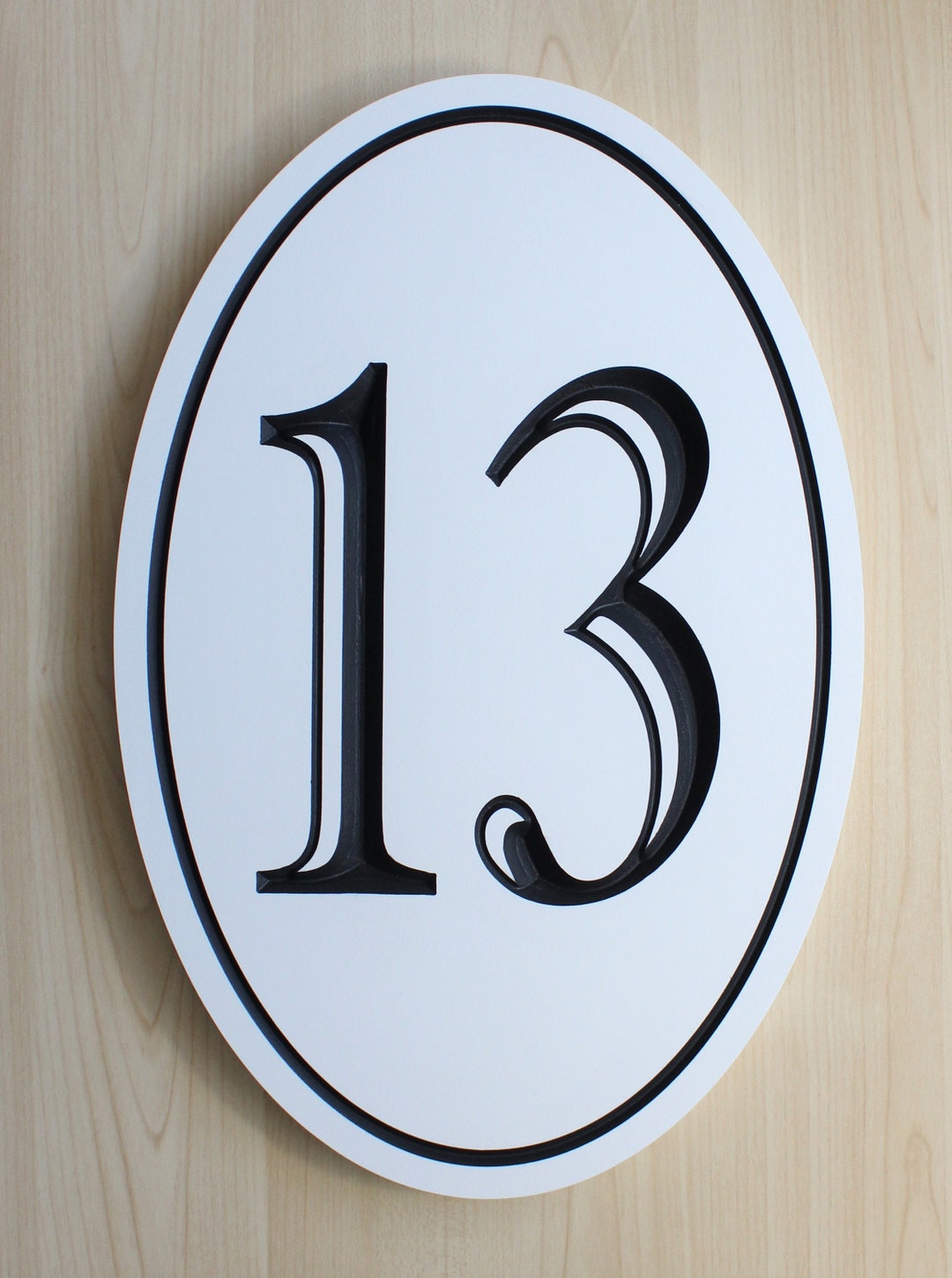 Custom Vertical Oval WHITE PVC House Number Sign House - Etsy