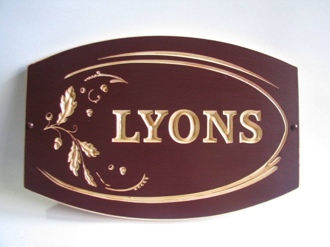Custom Carved Wood Cottage/house Sign Burgundy With Engraved - Etsy