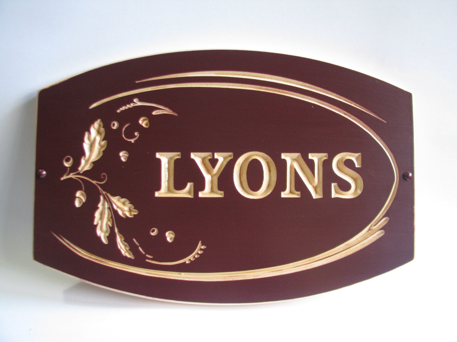 Custom Carved Wood Cottage/House Sign Burgundy with Engraved | Etsy