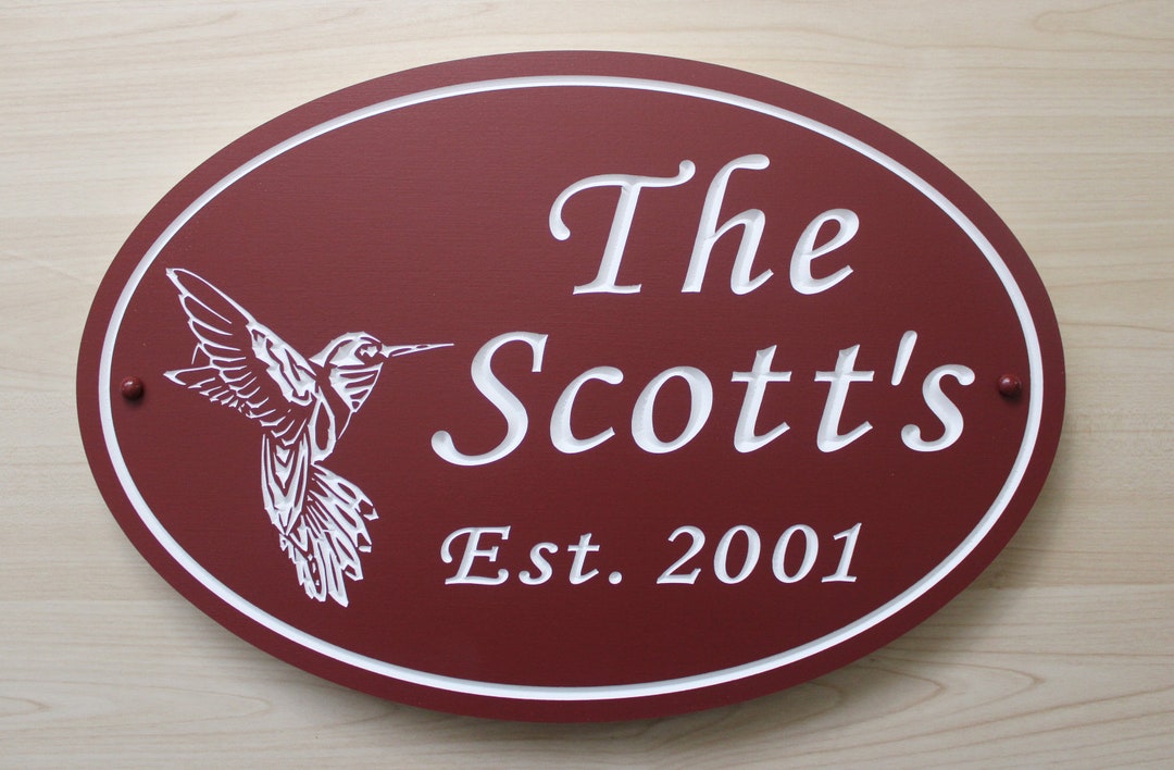 Custom Oval Carved PVC House Sign Cottage Sign With Carved - Etsy