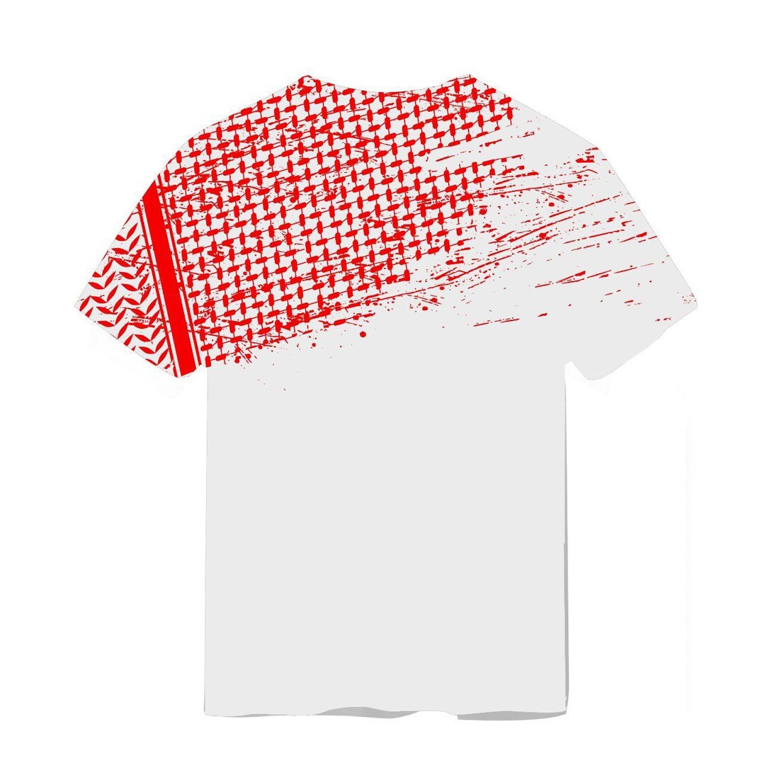 Palestine Keffiyeh T-shirt - White & Red - Etsy