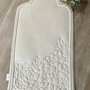 Luxury Floral Padded Non-slip Prayer Mat With Tote Bag - Etsy