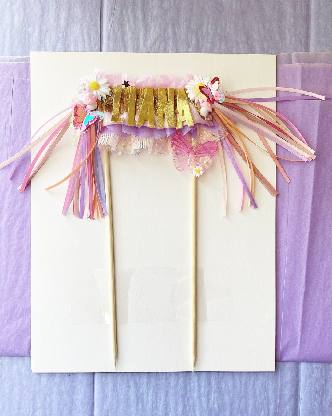 Garden Party FRINGE CAKE TOPPER // Customize Your Cake Topper With Your ...