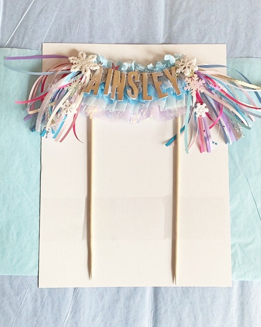 Frozen FRINGE CAKE TOPPER // Customize Your Cake Topper With Your ...