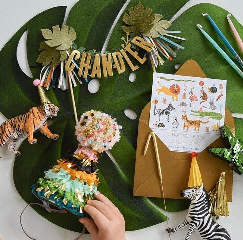 JUNGLE LEAVES Cake Topper // Customize Your Cake Topper With - Etsy