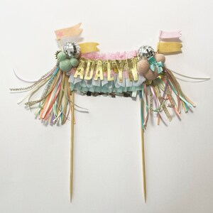 Magical Pastel Mouse FRINGE CAKE TOPPER // Customize Your Cake - Etsy