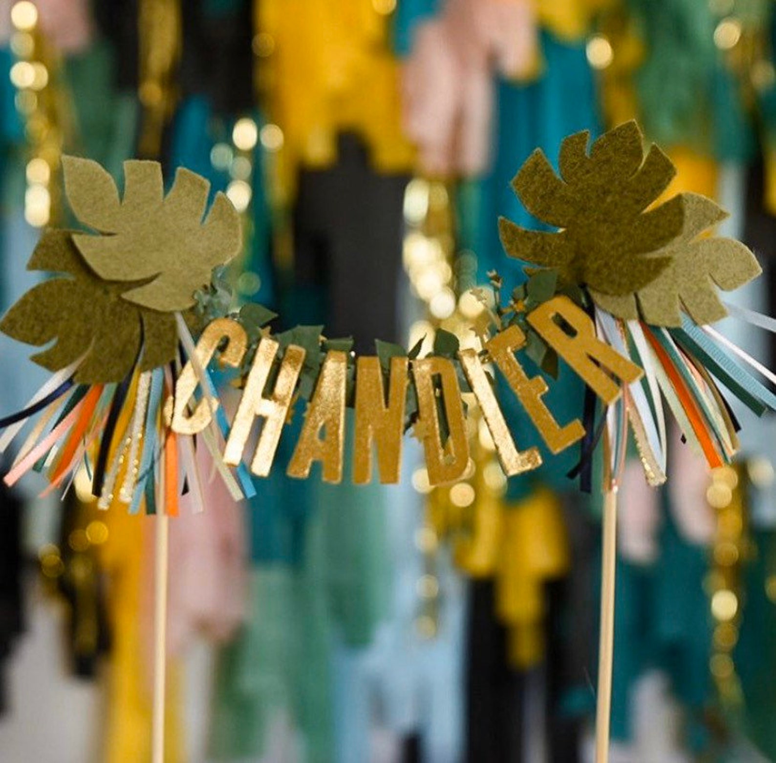 JUNGLE LEAVES Cake Topper // Customize Your Cake Topper With - Etsy