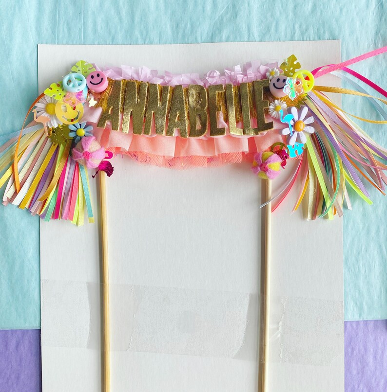 Beach Bash Pool Party FRINGE CAKE TOPPER // Customize Your Cake Topper ...
