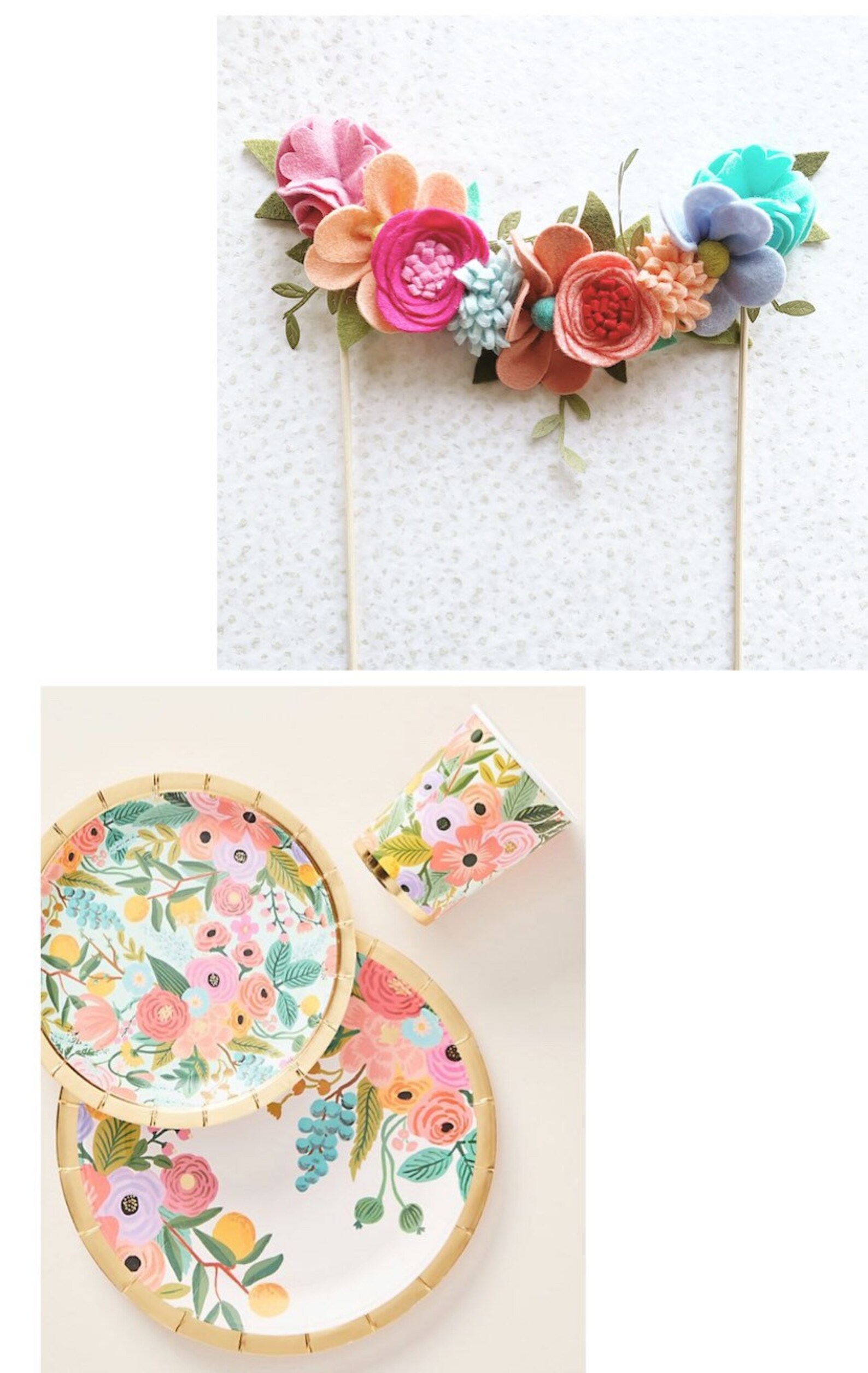 CAKE TOPPER // Custom Floral Garland - Etsy