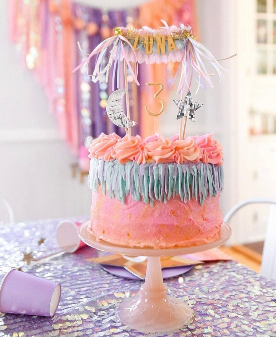 FRINGE CAKE TOPPER // Customize Your Cake Topper With Your Little One's ...