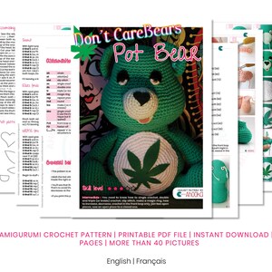 PDF PATTERN : Don't Care Bear Amigurumi Plush - Marijuana Crochet ...