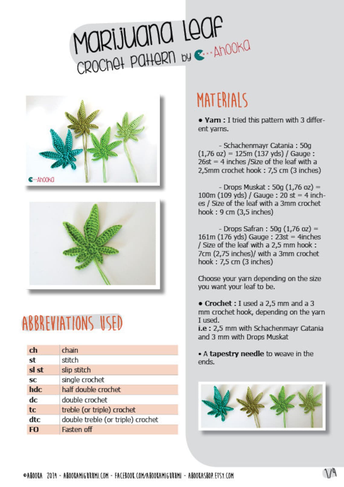PDF PATTERN : Marijuana Leaf Crochet Pattern Crochet Pot - Etsy