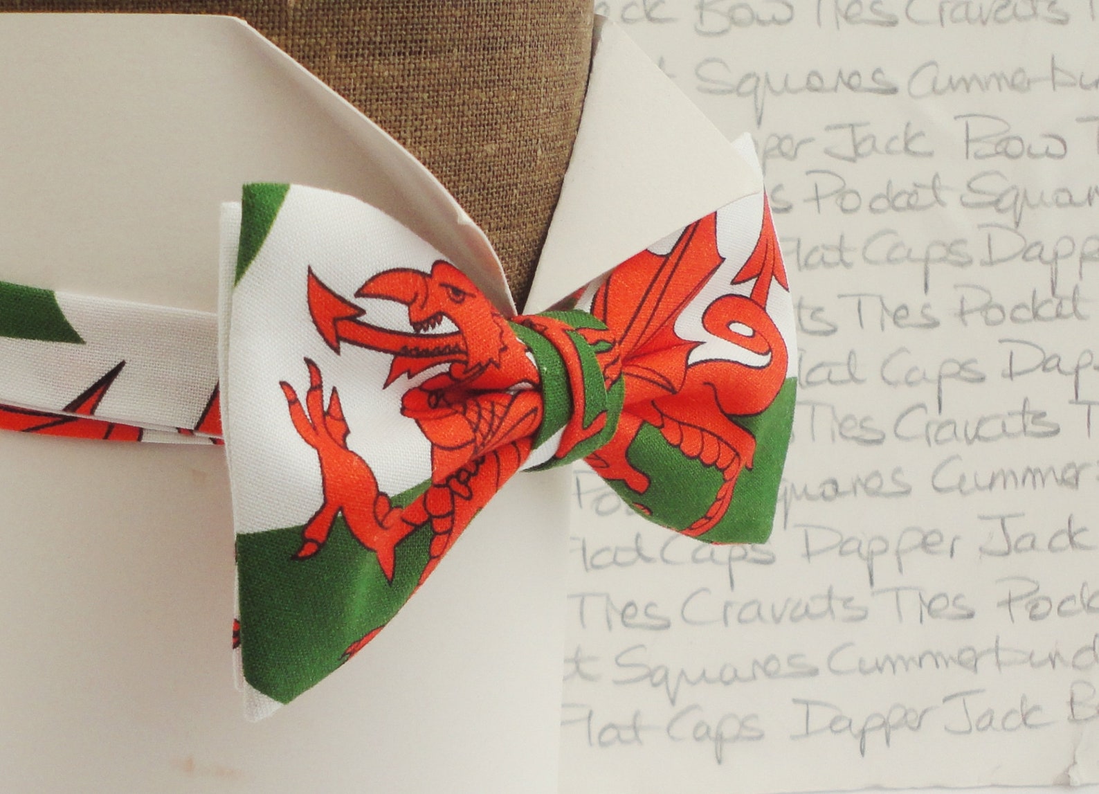 Welsh Flag Bow Tie, Bow Ties for Men, Pre-tied Bow Tie, Red Dragon Bow ...
