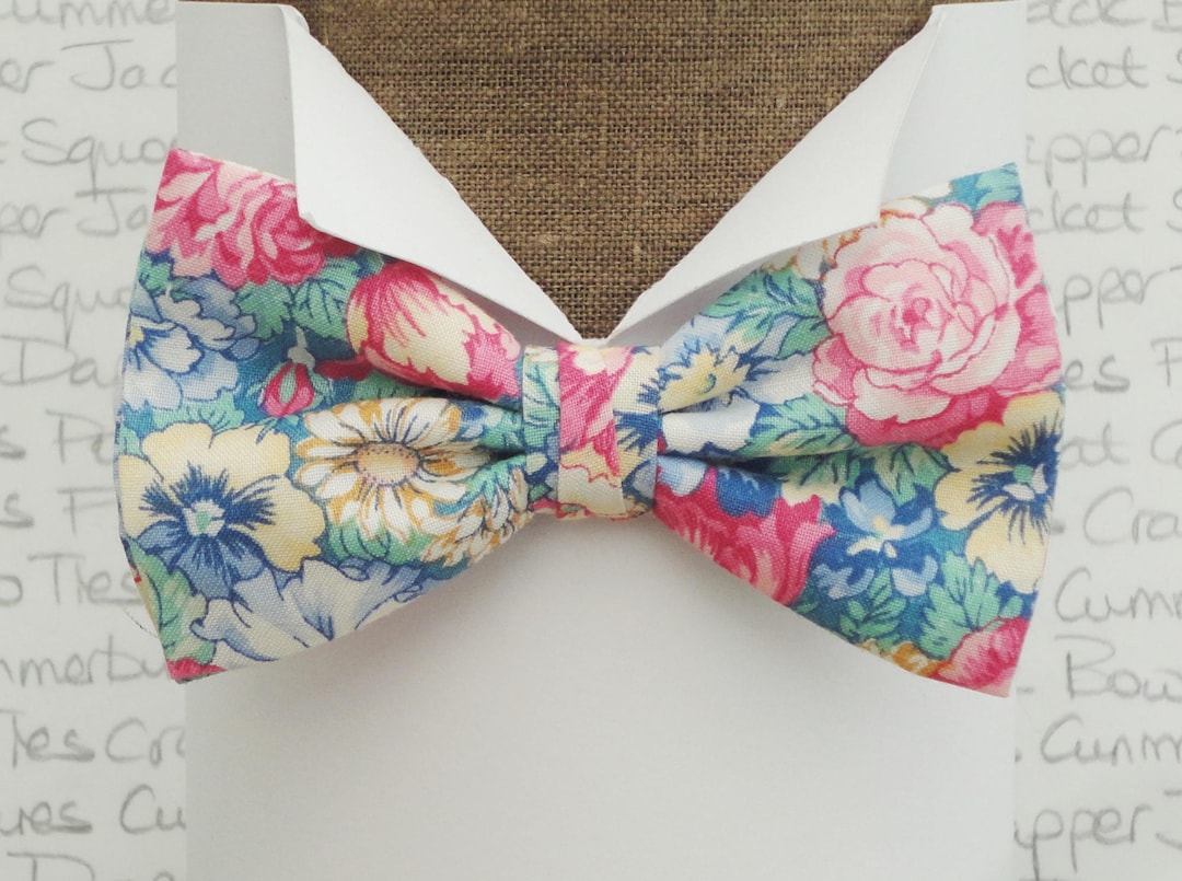 Bow Ties for Men, Floral Bow Tie in Pastel Shades, Wedding Bow Tie - Etsy