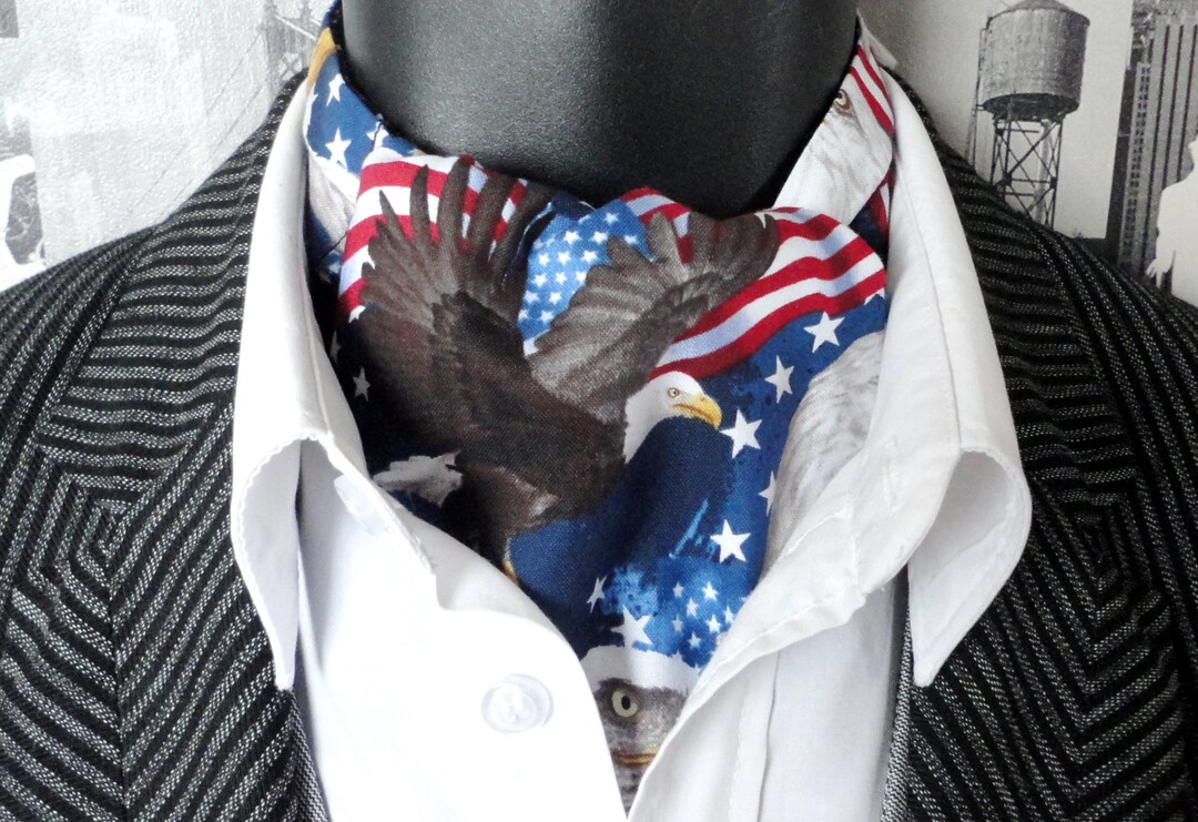 US Flag Reversible Cravat, Stars on A Black Background on the Reverse ...