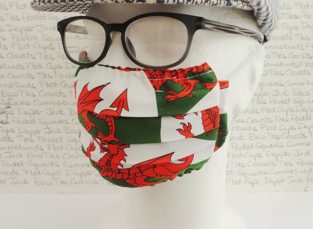 Welsh Flag Face Mask Welsh Flag Face Covering Welsh Dragon - Etsy
