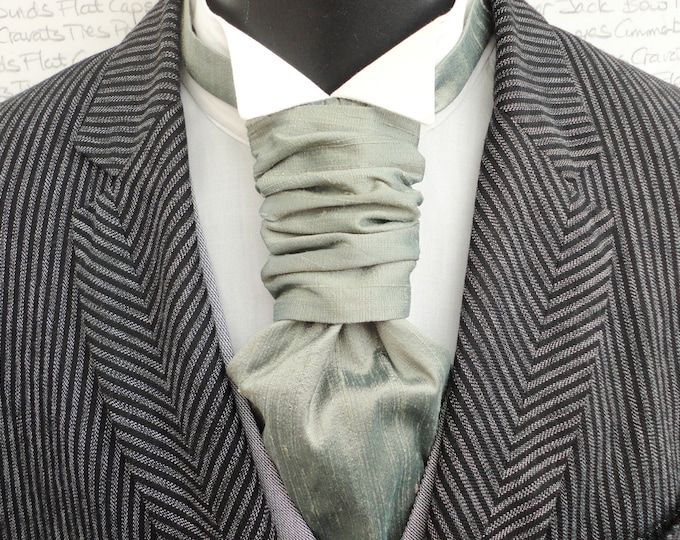 Pine Green Regency Style Victorian Ascot Tie Cravat Dupioni SILK - Etsy