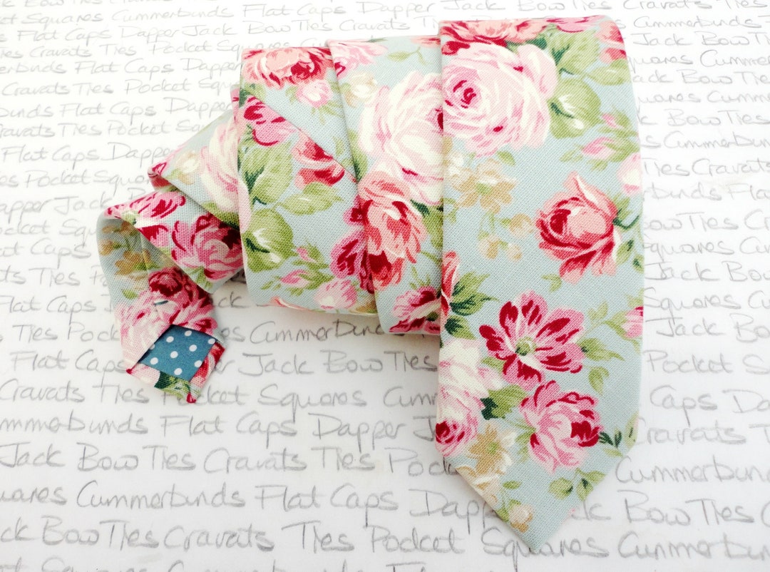 Floral Necktie in Pastel Shades, Perfect for Weddings and Summer ...