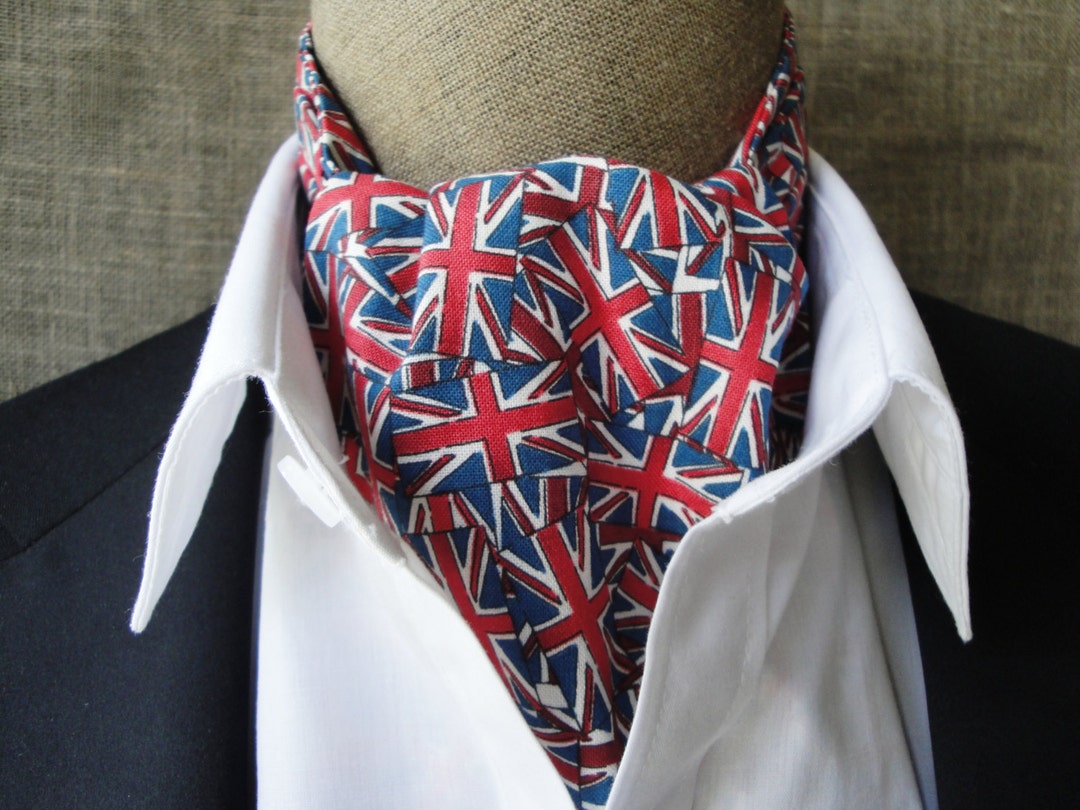Union Jack Cravat, Reversible Cravat, Blue and White Spot on the ...
