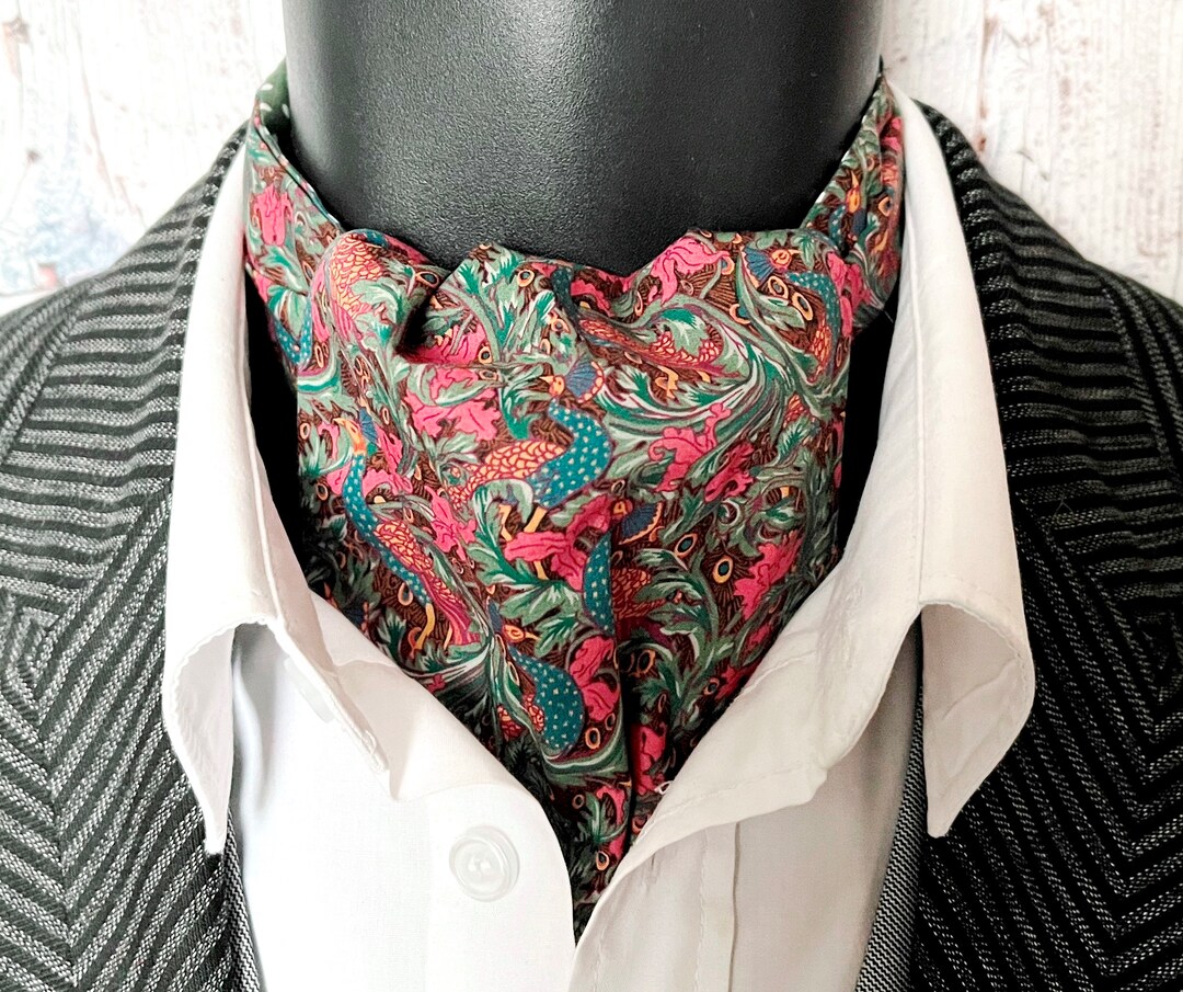 Cravats for Men, Reversible Cravat in Liberty Cotton Lawn Fabric and ...