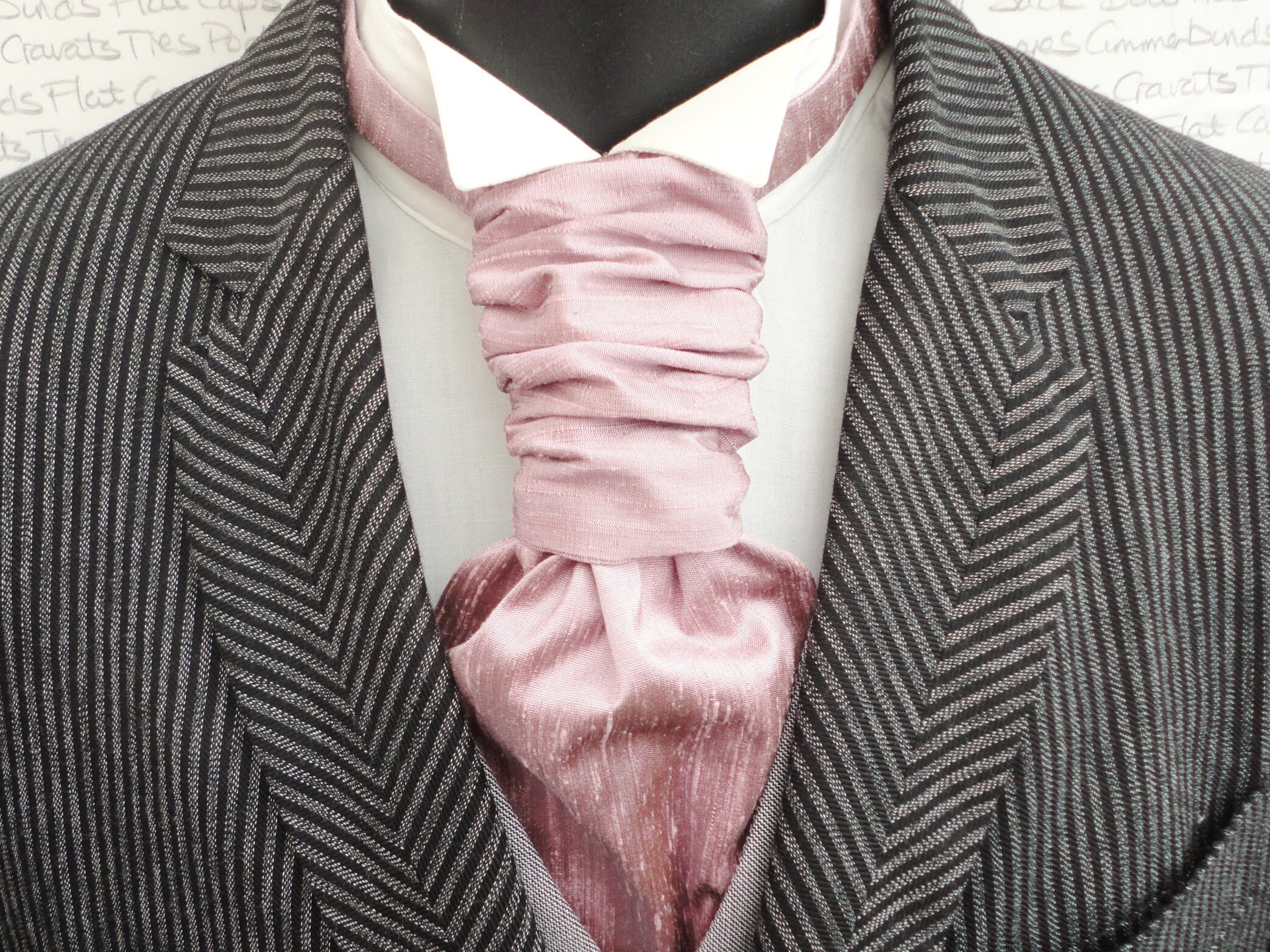 Scrunchy Wedding Cravat,heather Silk Dupion Scrunchy Cravat, Groom ...