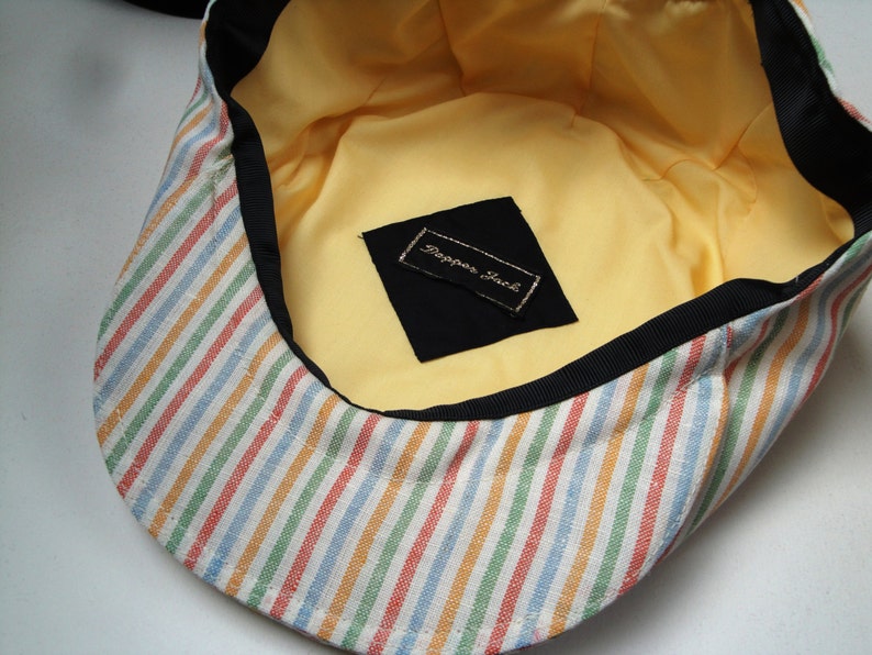 Flat Cap Driving Cap Stripes in Pastel Shades. - Etsy