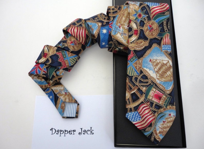 Sailor Print Neck Tie, Ties for Men, Men's Ties, Navy Tie - Etsy Canada