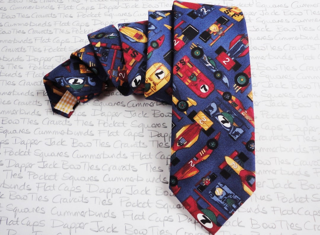 Racing Cars Tie, Ties for Men, Novelty Tie, Car Themed Tie - Etsy