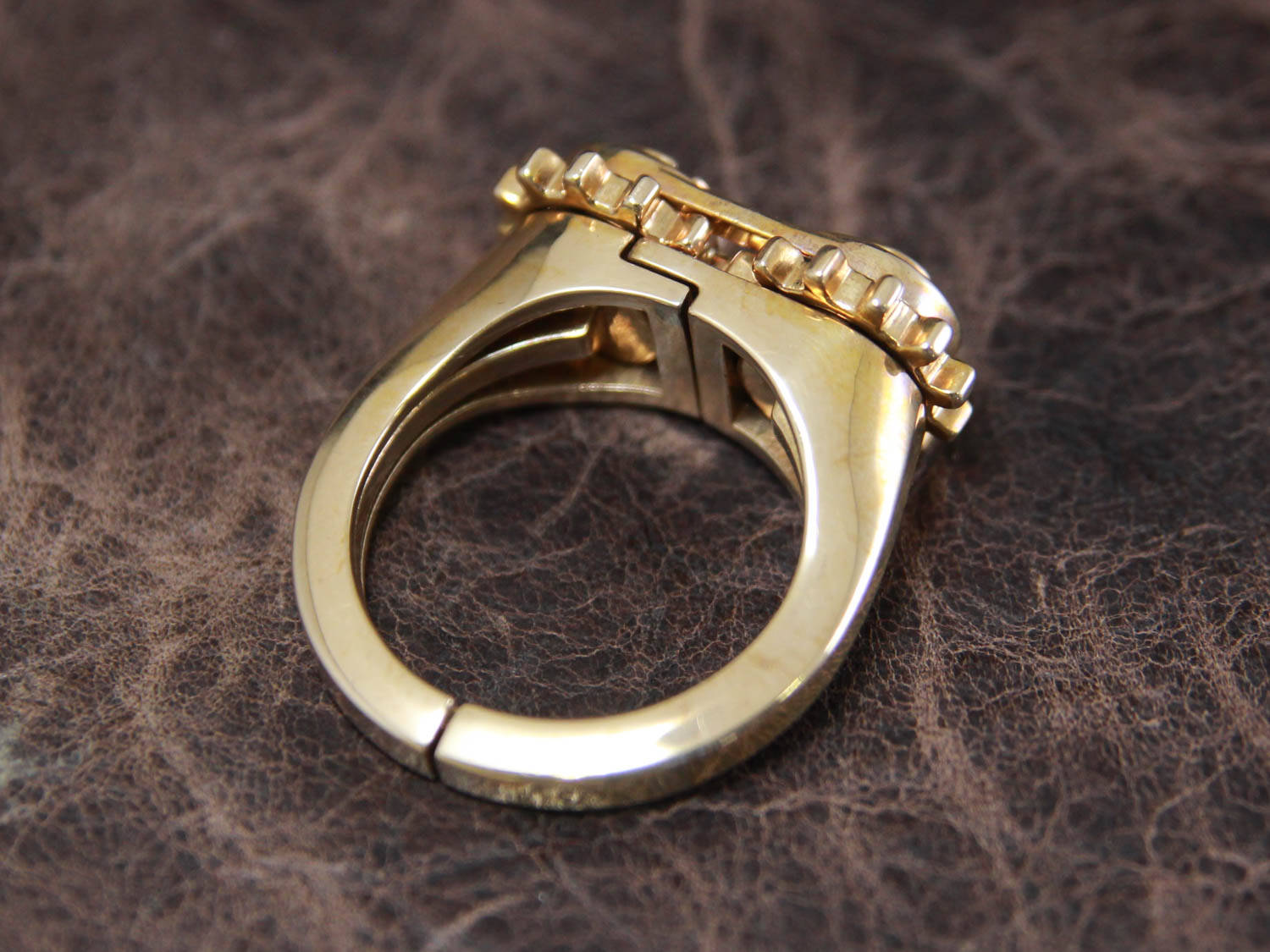 Moving Ring Two Gears Polished Bronze - Etsy 日本