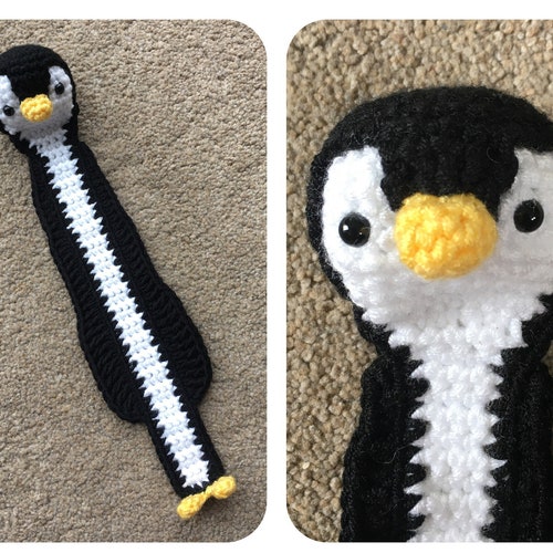Squashed Penguin Bookmark Crochet Pattern - Etsy UK