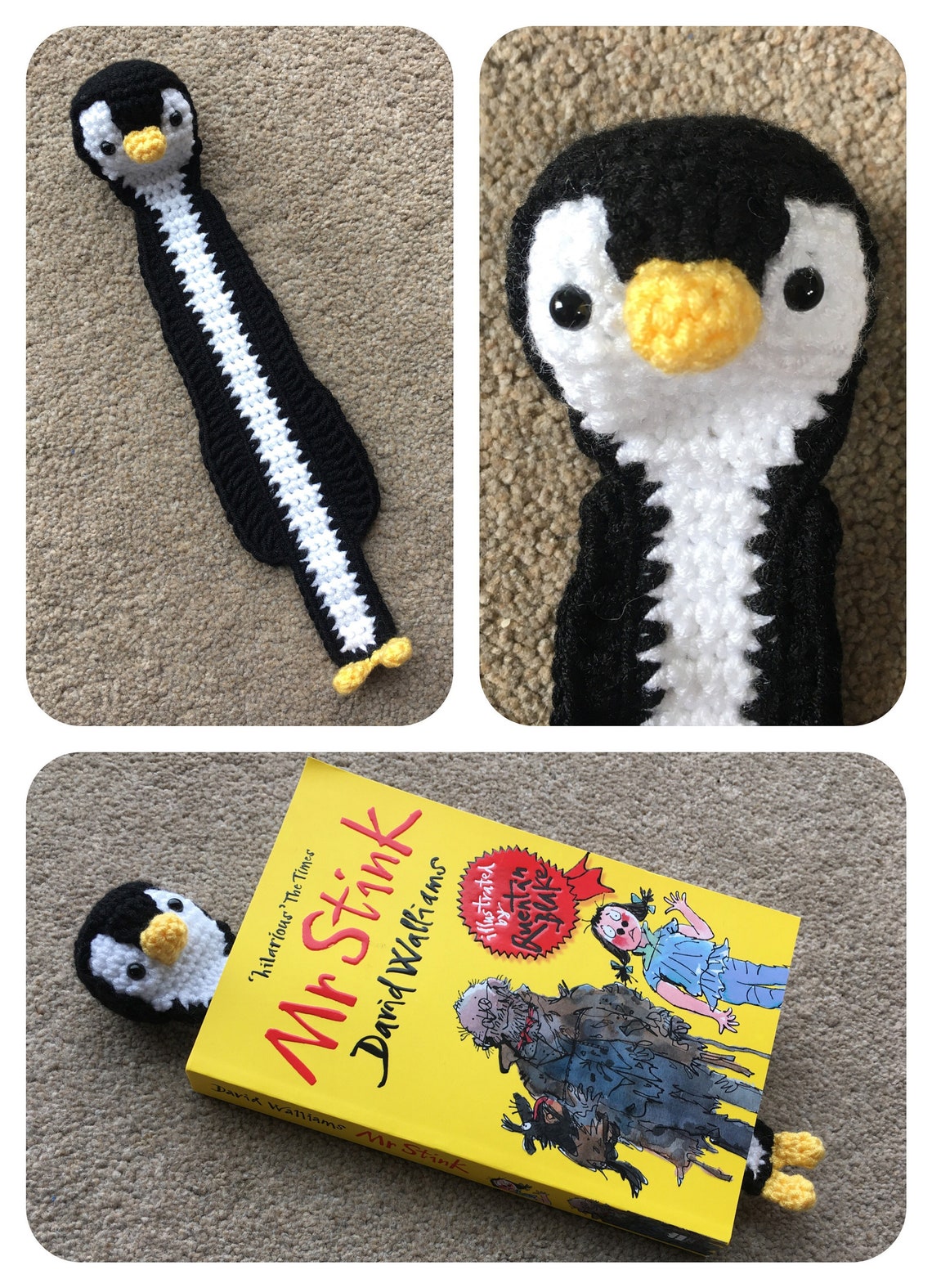 Squashed Penguin Bookmark Crochet Pattern - Etsy UK