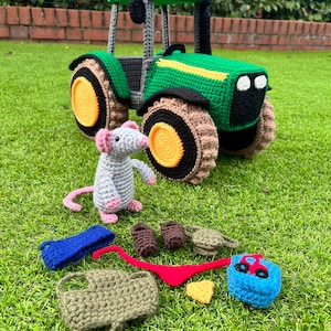 Farmer Mouse in a Tractor Crochet Pattern - Etsy